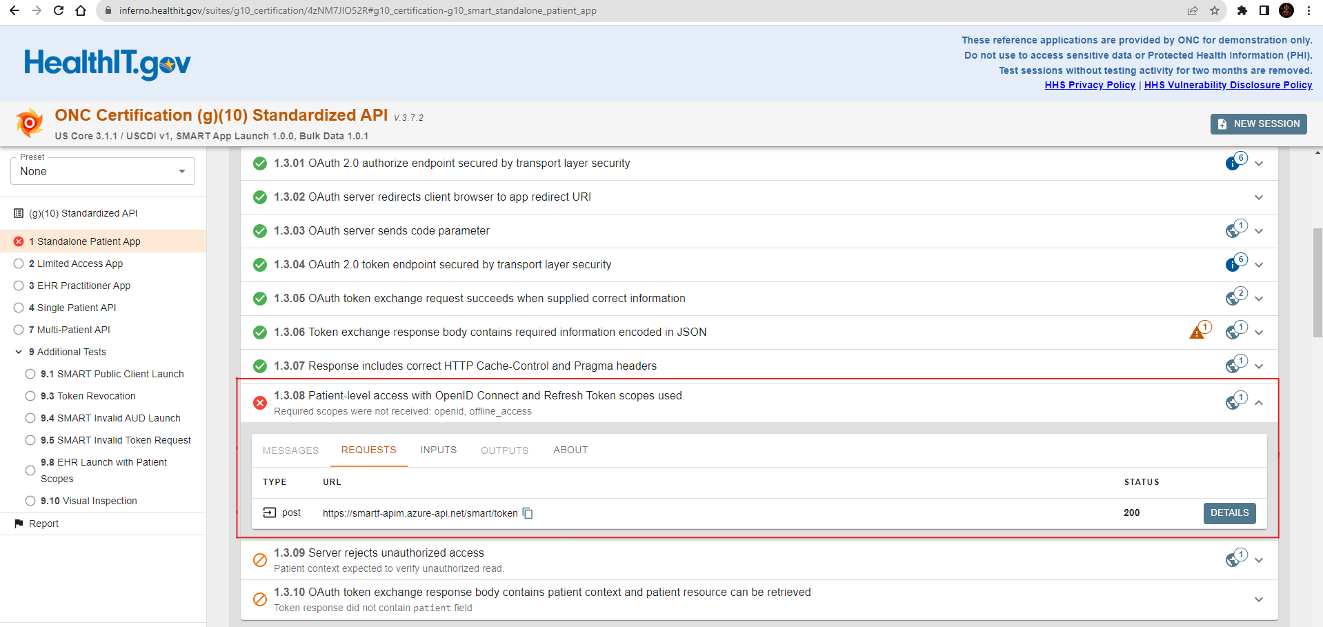 Issue openid and offline_access while testing Patient Standlone Full ...