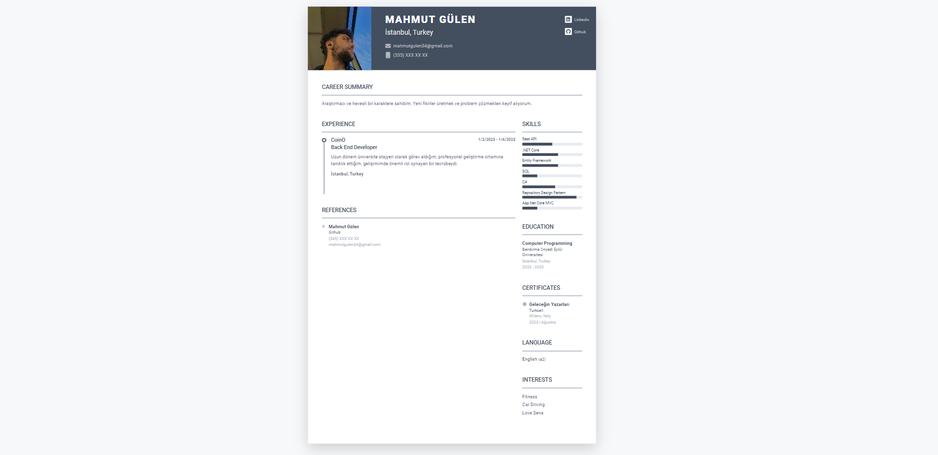 GitHub - mahmutgulen/CvProject: N-tier architecture ile kullanıcıların ...