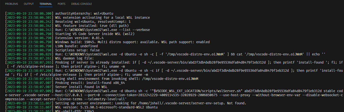 [WSL]: No WSL distros found. New distros can be installed from the ...