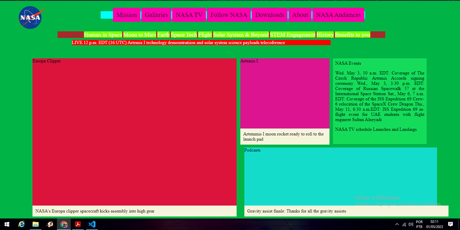 GitHub - matheusagmatos/Site-NASA-html: Este projeto utiliza código ...