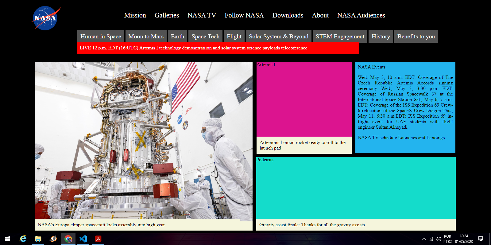 GitHub - matheusagmatos/Site-NASA-html: Este projeto utiliza código ...