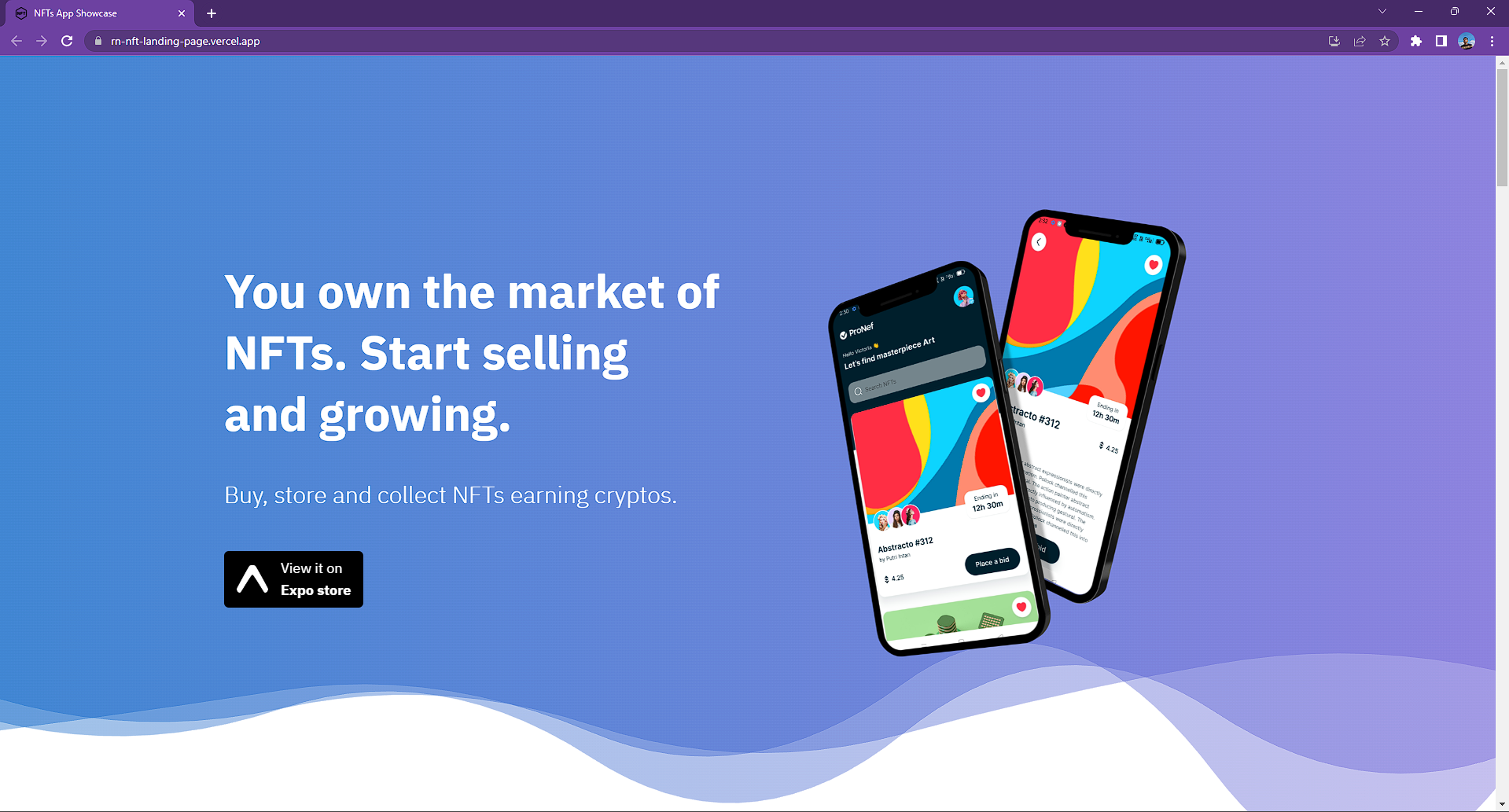 GitHub - StefanoCutri/rn_nft_landing_page