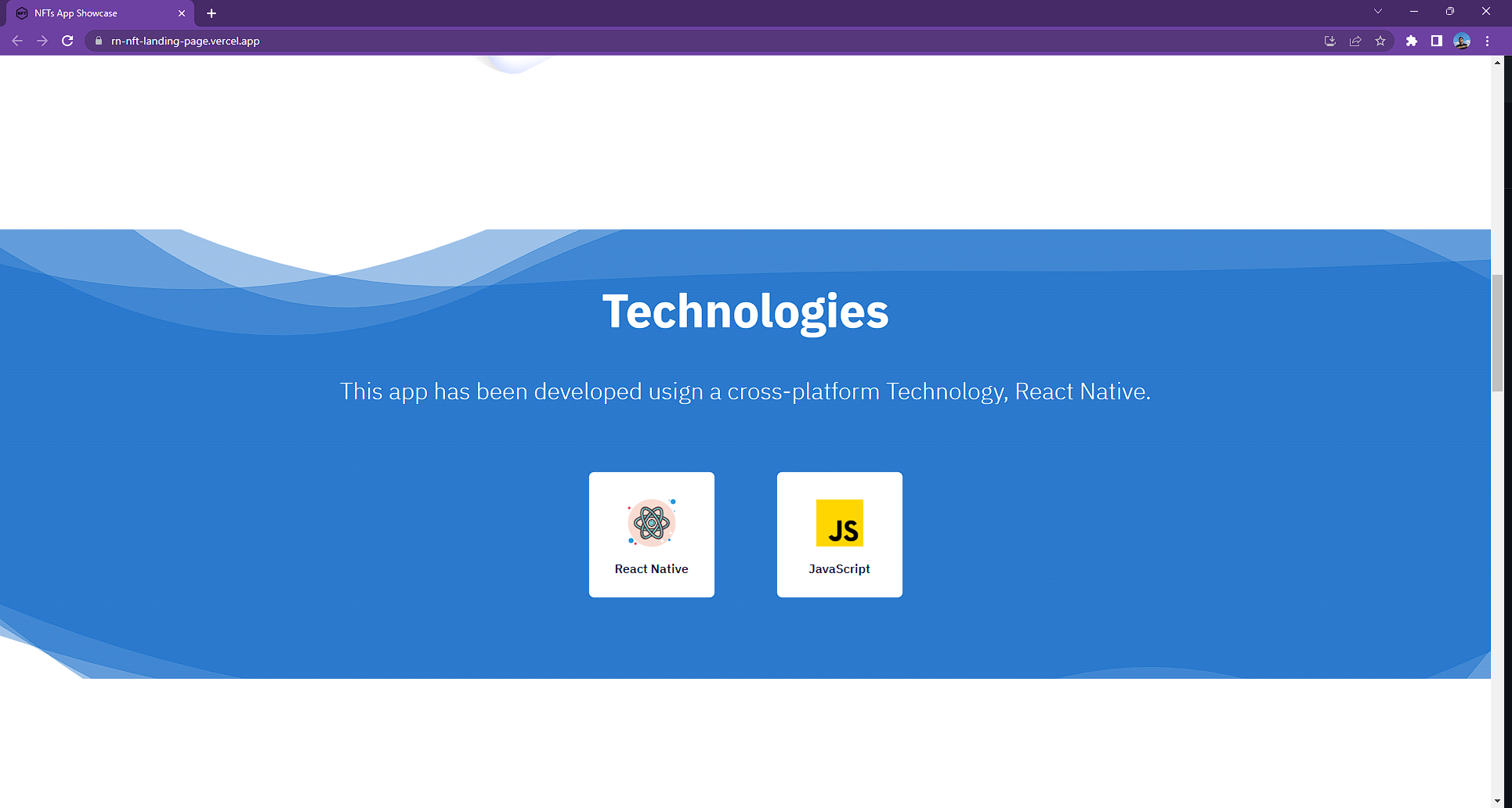 GitHub - StefanoCutri/rn_nft_landing_page