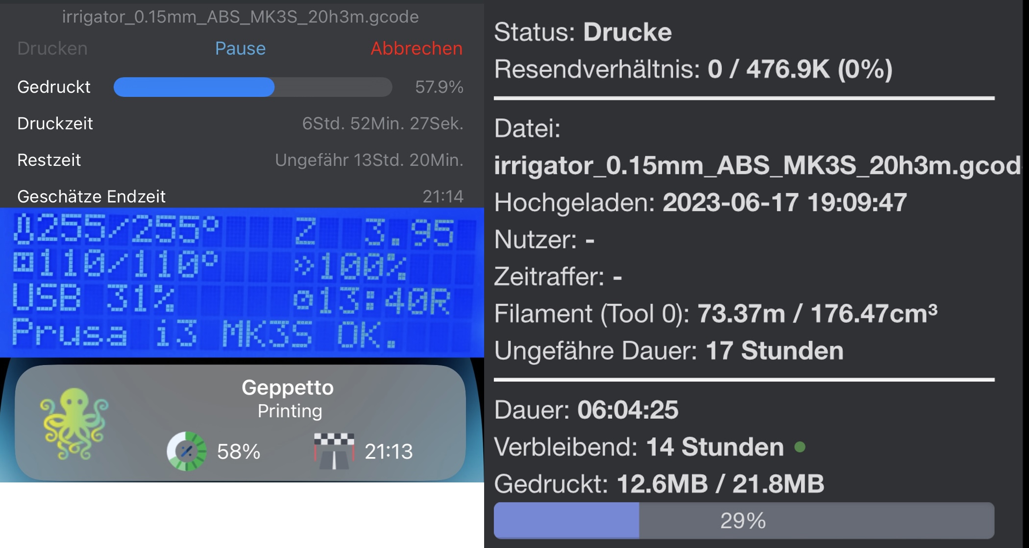Remaining time percentage wrongly displayed · Issue #168 · gdombiak/OctoPrint-OctoPod · GitHub