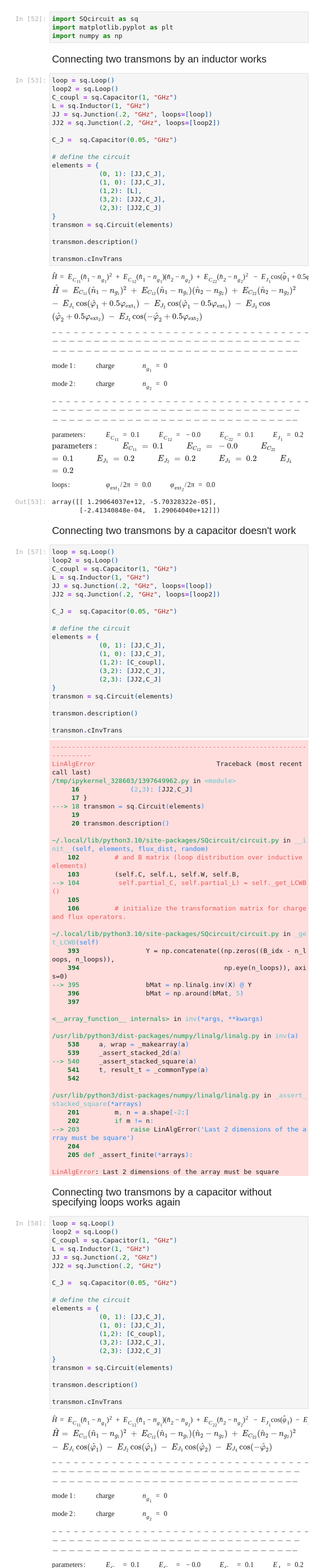Connecting two transmons by an inductor works but not with a capacitor · Issue #17 ...