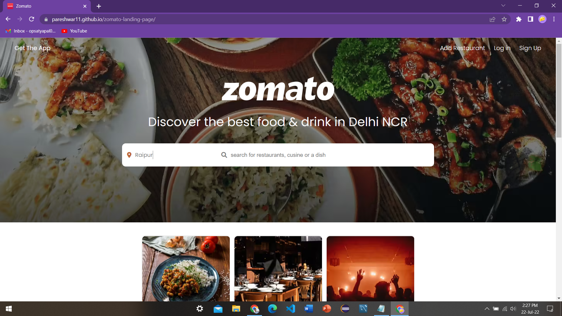 GitHub - pareshwar11/zomato-landing-page: Zomato landing page Clone ...
