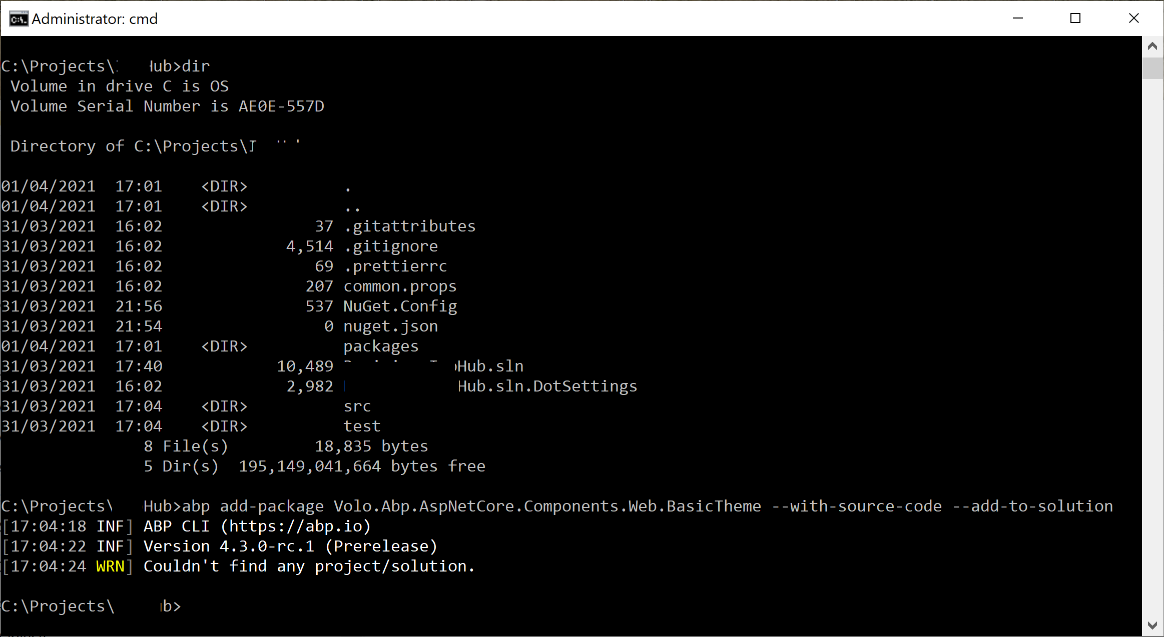 Can't add Basic Theme to Solution (Blazor Server) · Issue #8330 · abpframework/abp · GitHub