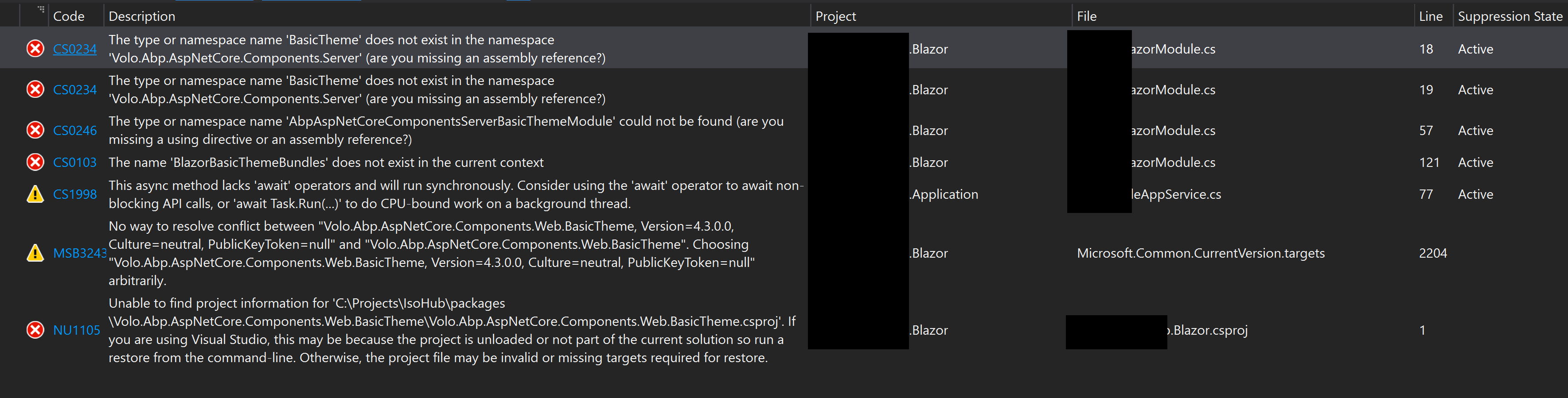 Can't add Basic Theme to Solution (Blazor Server) · Issue #8330 · abpframework/abp · GitHub
