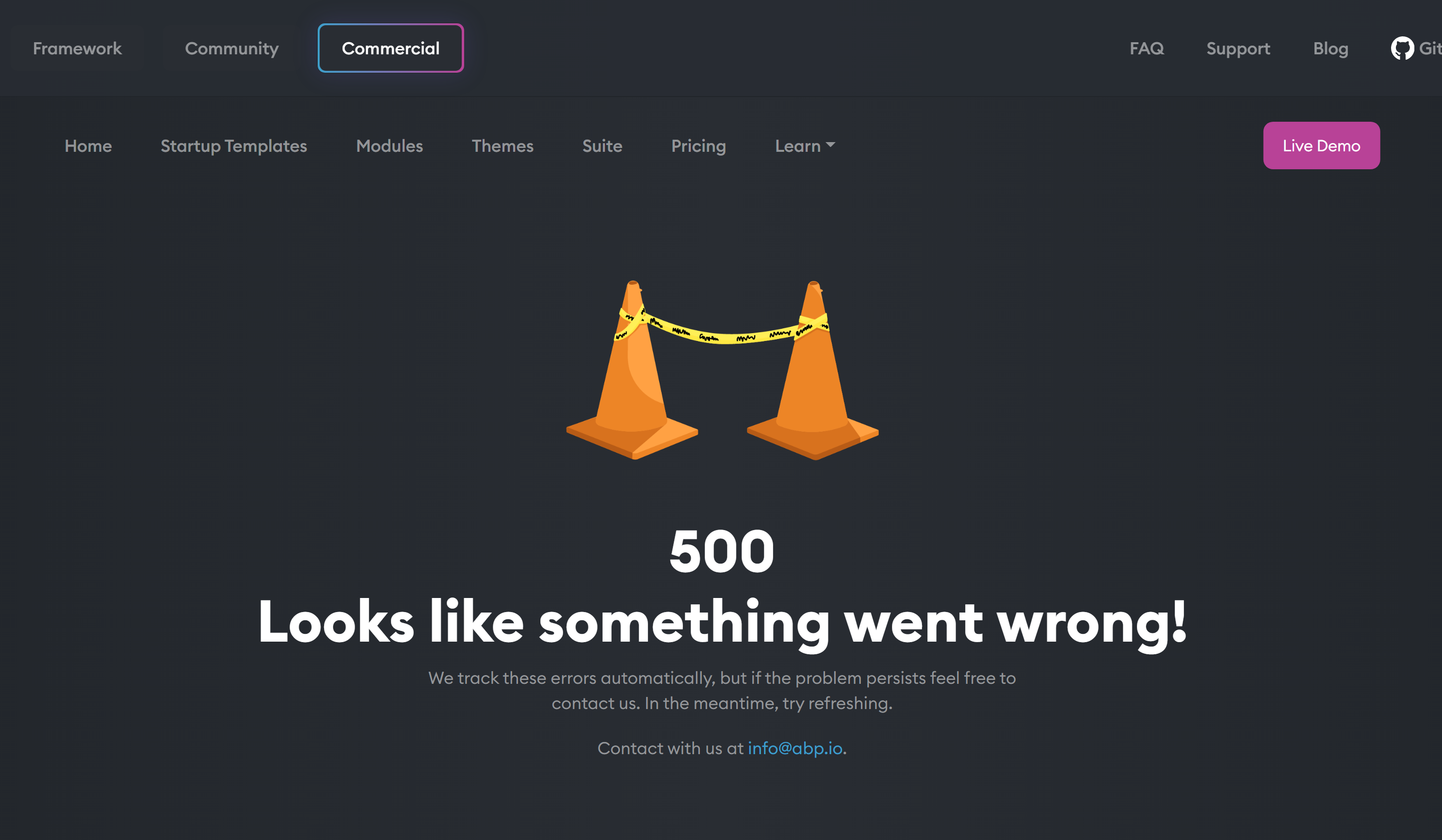 Commercial Live Demo returns a 500 error · Issue #12787 · abpframework ... Commercial Live Demo returns a 500 error · Issue #12787 · abpframework ...