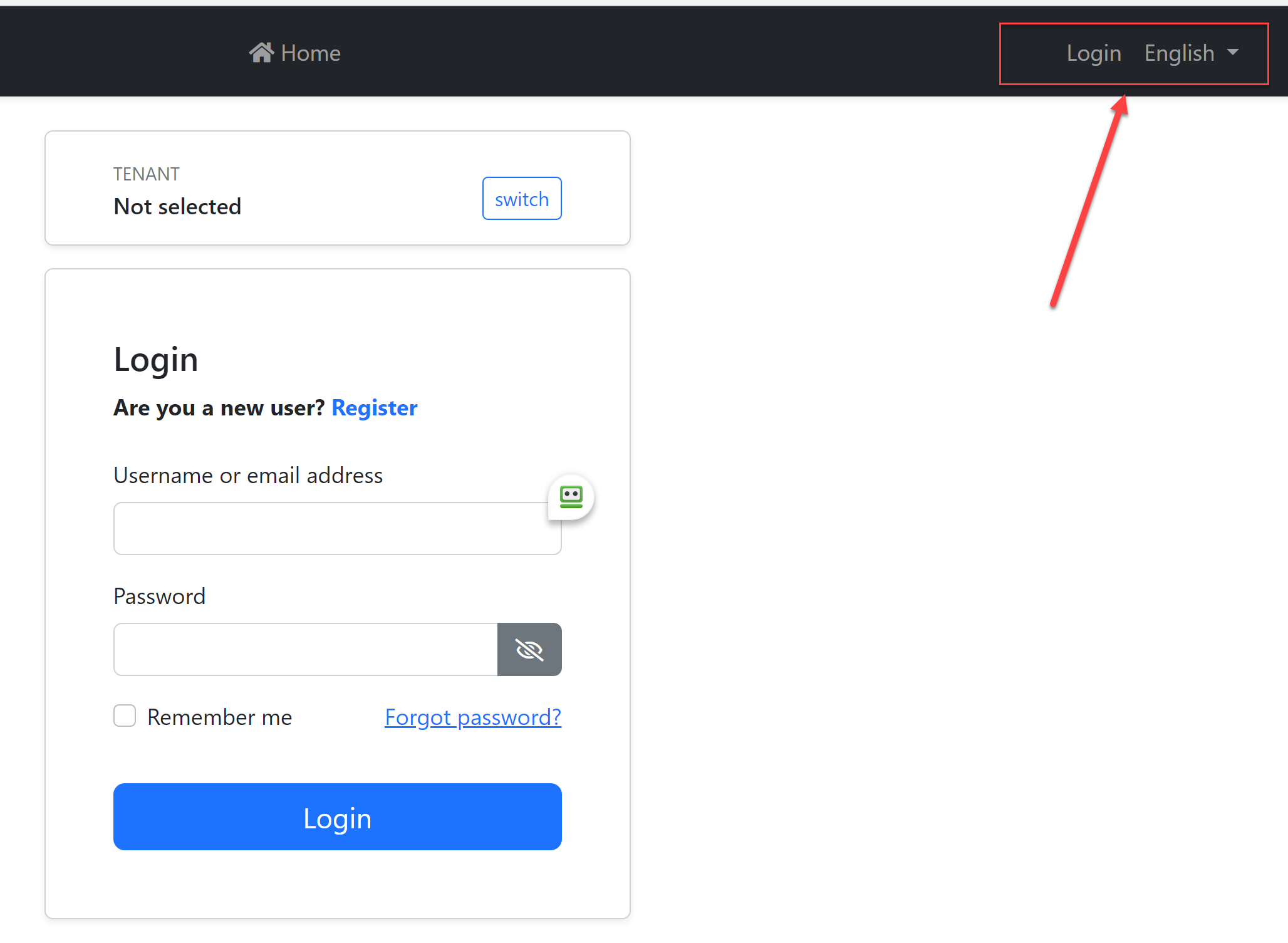Login button and Language dropdown (top right of the page) swap positions · Issue #16399 ...