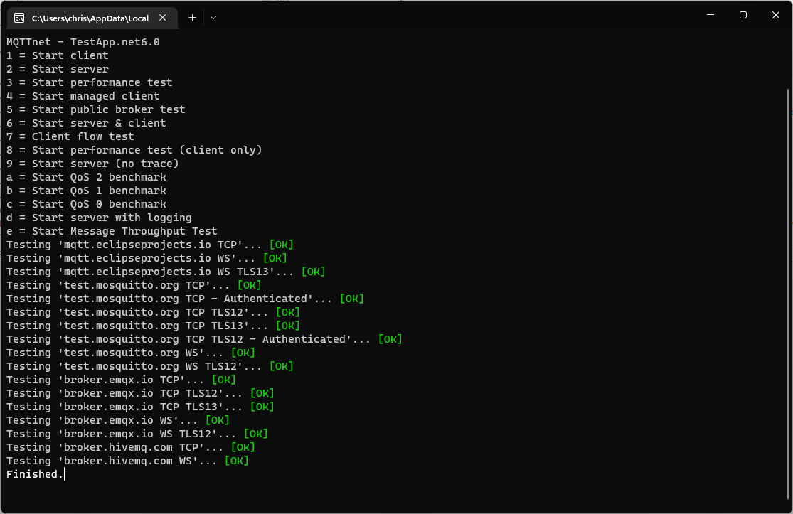 Has anyone successfully subscribed to emqx using the client? · Issue #1420 · dotnet/MQTTnet · GitHub