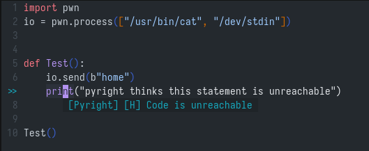 pyright thinks the code is unreachable · Issue #2286 · microsoft/pyright · GitHub