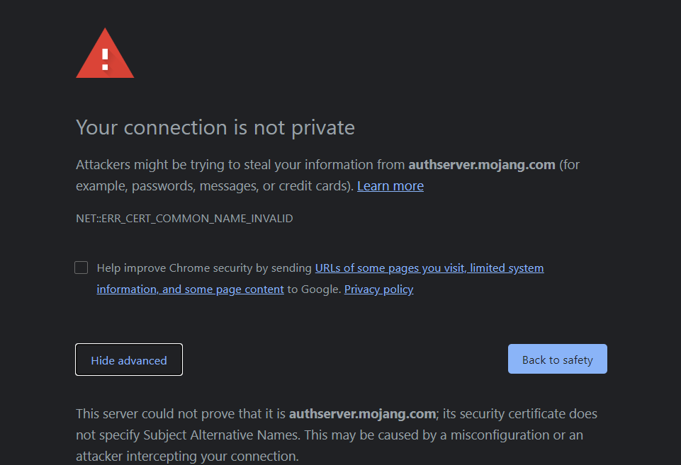 Network Error / HTTPS connection to login server is blocked · Issue #1188 · MCCTeam/Minecraft ...