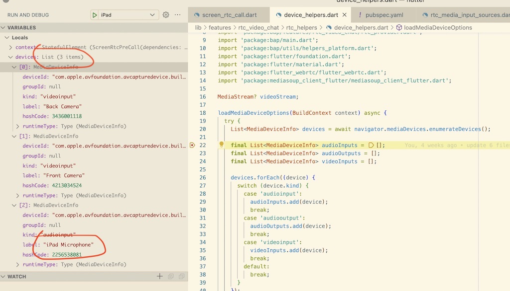 Critical bug: No way to select iOS external audio input · Issue #1041 · flutter-webrtc/flutter ...