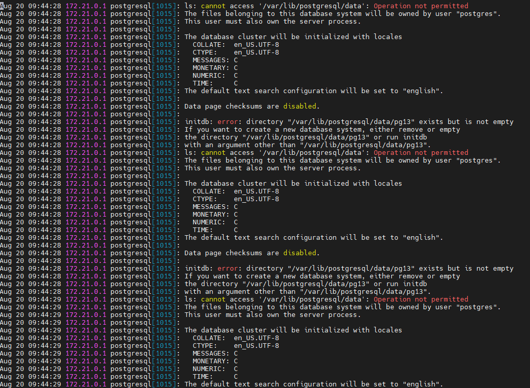 Harbor V2 1 1 Upgrade V2 3 1 Harbor Db Cannot Access Var Lib Postgresql Data Operation Not