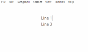 Creating a new line between existing new lines inserts a paragraph ...