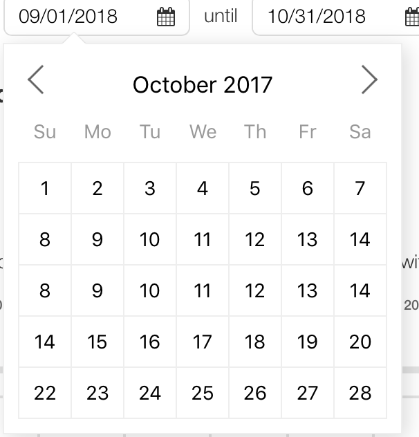 Duplicating week line in Safari · Issue #592 · Hacker0x01/react-datepicker · GitHub