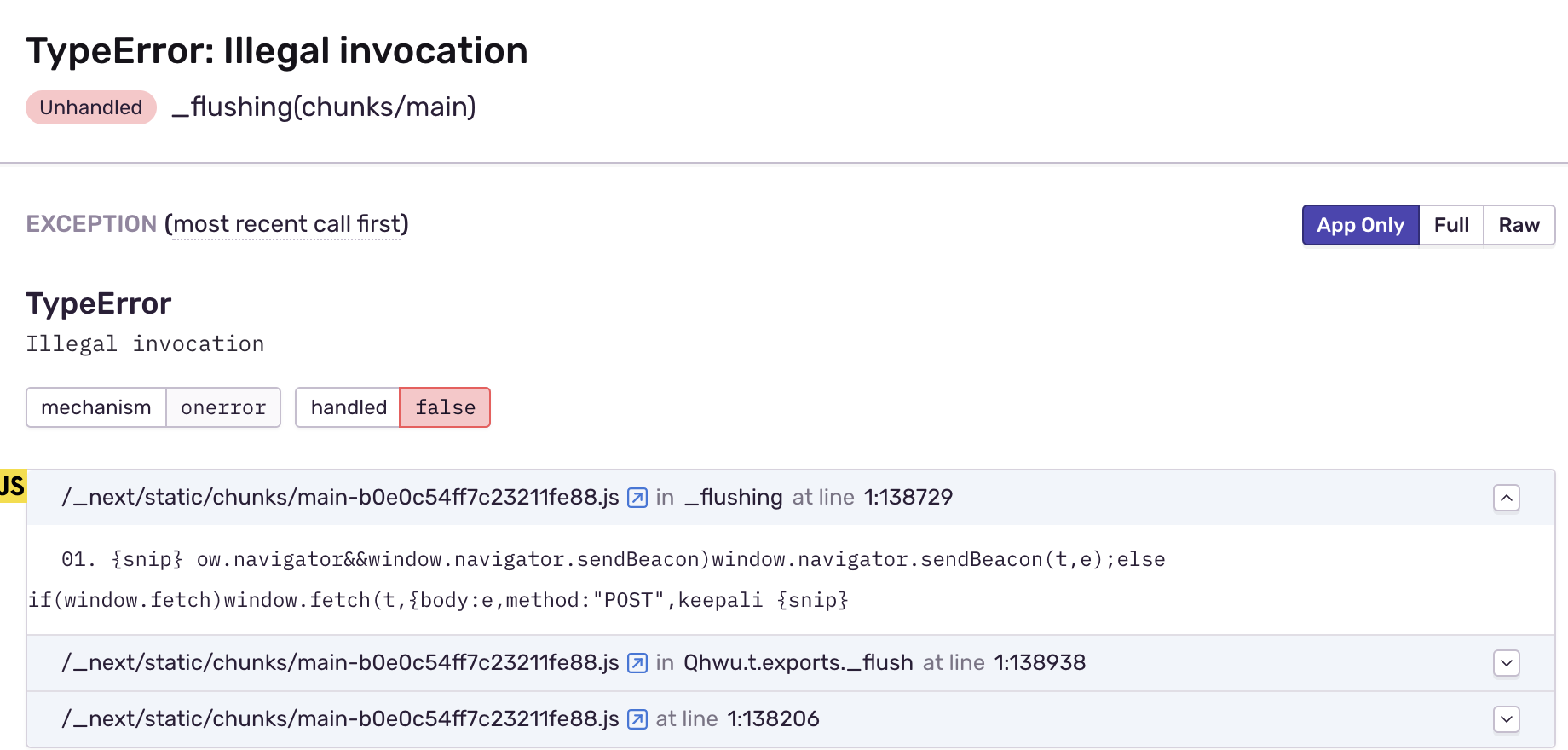 Illegal invocation on transport file · Issue #794 · DataDog/browser-sdk · GitHub