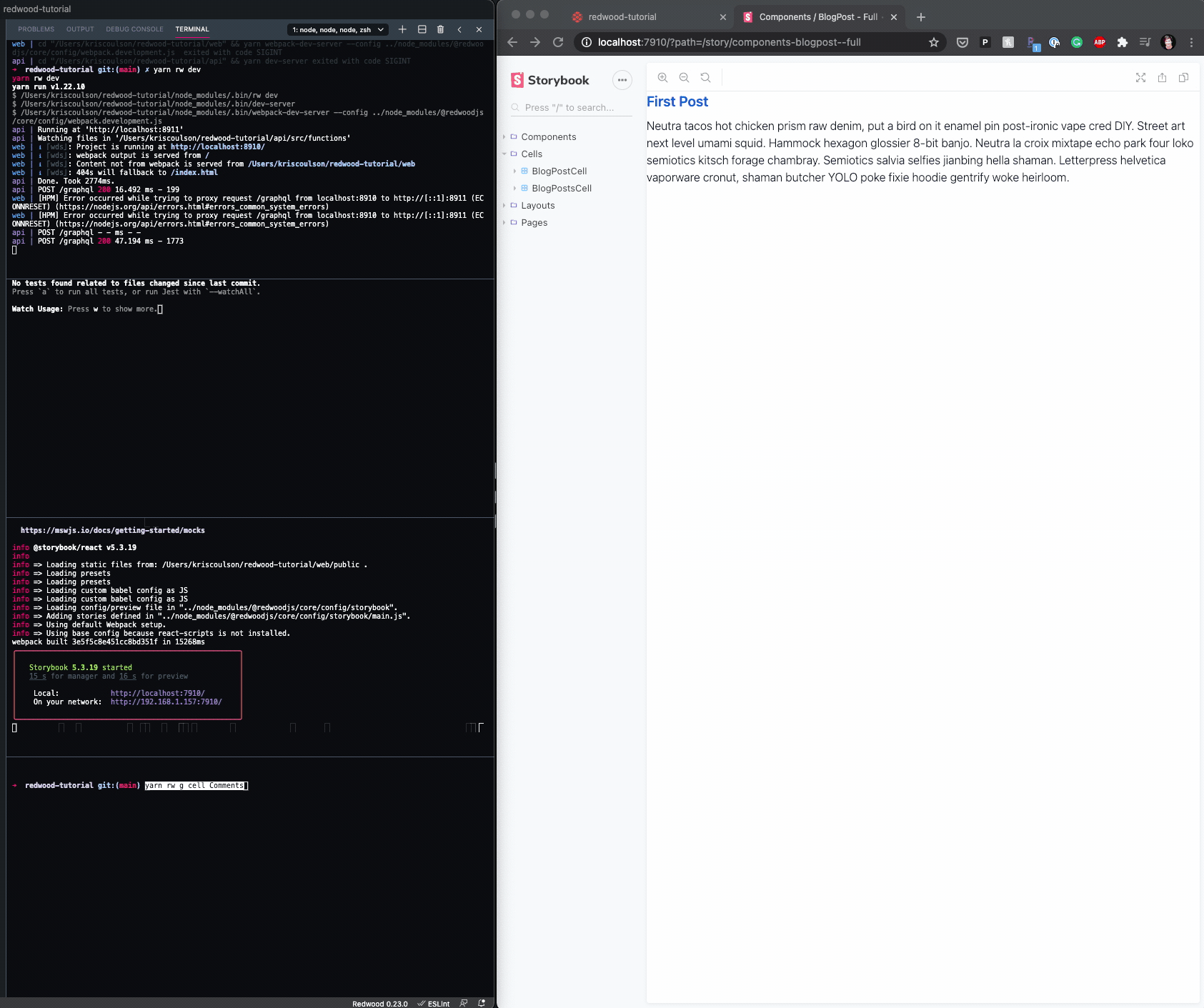 Generating components/cells does not update Storybook · Issue #1650 · redwoodjs/redwood · GitHub