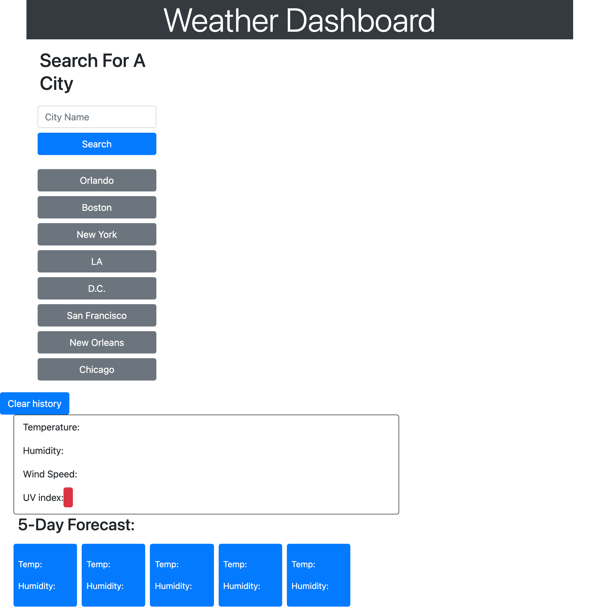 GitHub - dmclenan/Weather-Dashboard