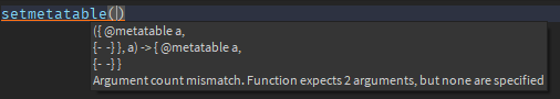 second argument of `setmetatable` should be required as nil | table · Issue #76 · NightrainsRbx ...