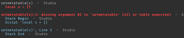 second argument of `setmetatable` should be required as nil | table ...