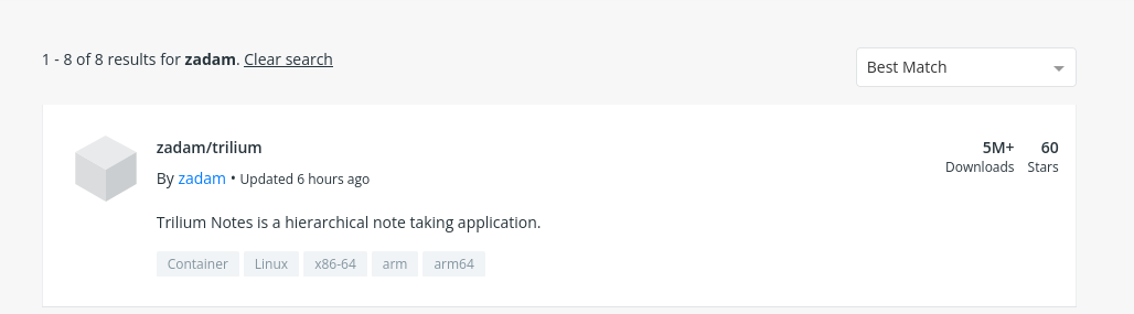 (Bug report) Docker repo no longer exists · Issue #2580 · zadam/trilium · GitHub