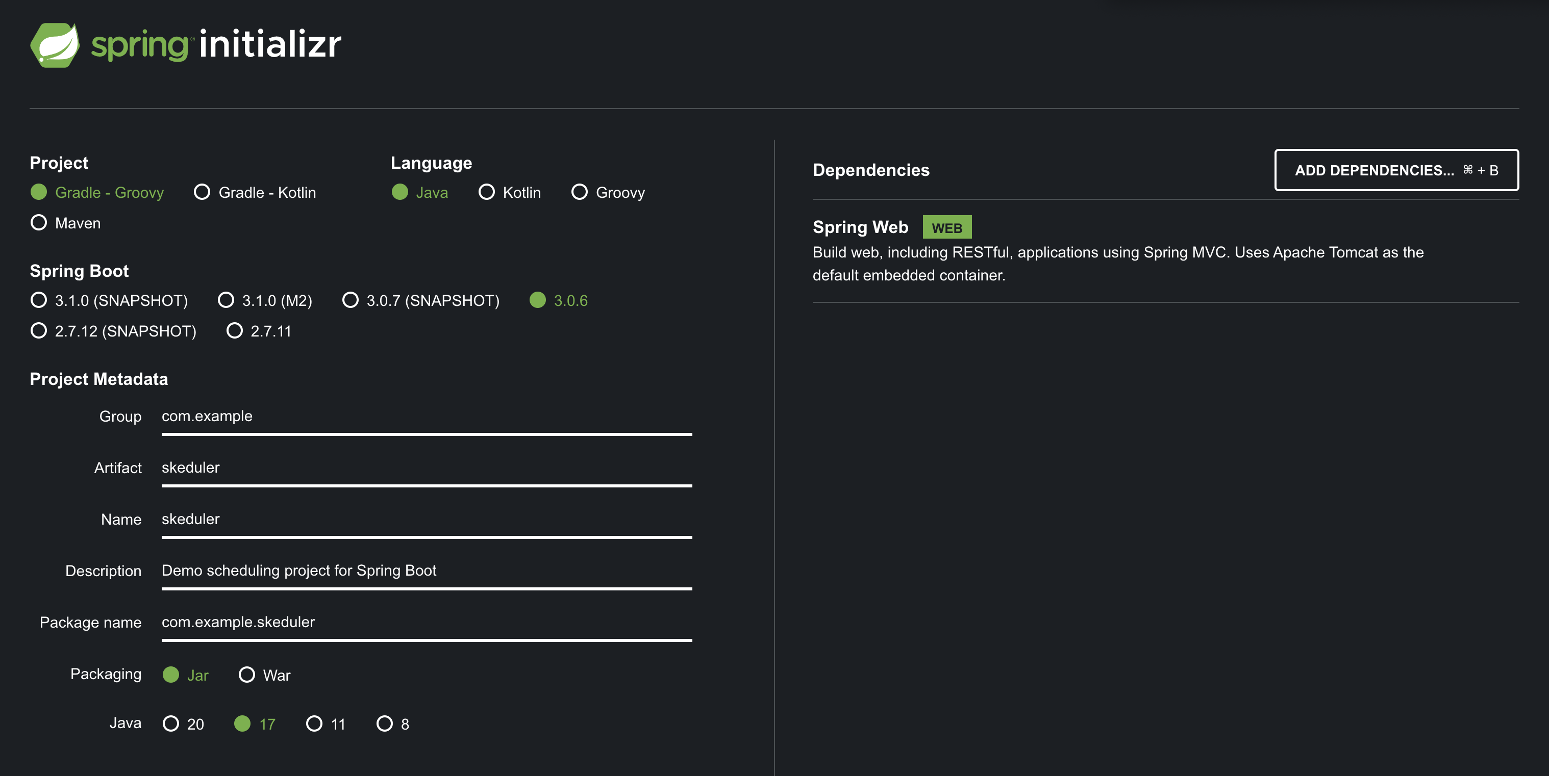 GitHub - sangyun0904/skeduler_BE: Demo scheduling project for Spring Boot