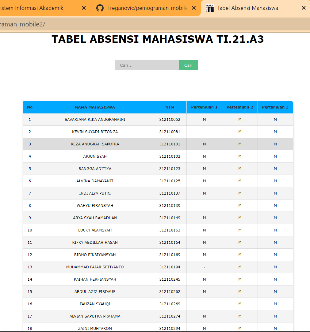 GitHub - Freganovic/pemograman-mobile-tabel-absensi
