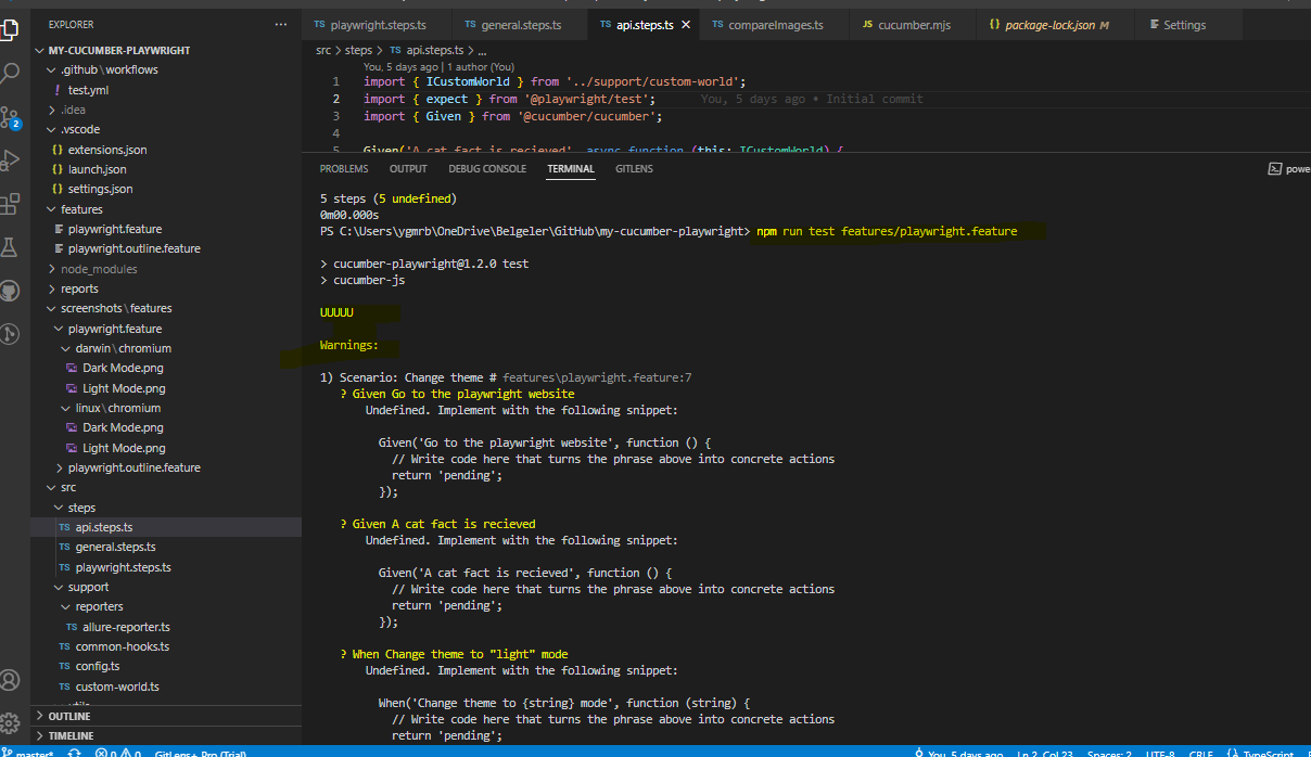 undefined issue · Issue #492 · Tallyb/cucumber-playwright · GitHub