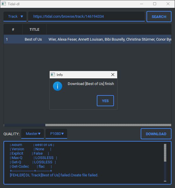 [BUG]: · Issue #1014 · yaronzz/Tidal-Media-Downloader · GitHub