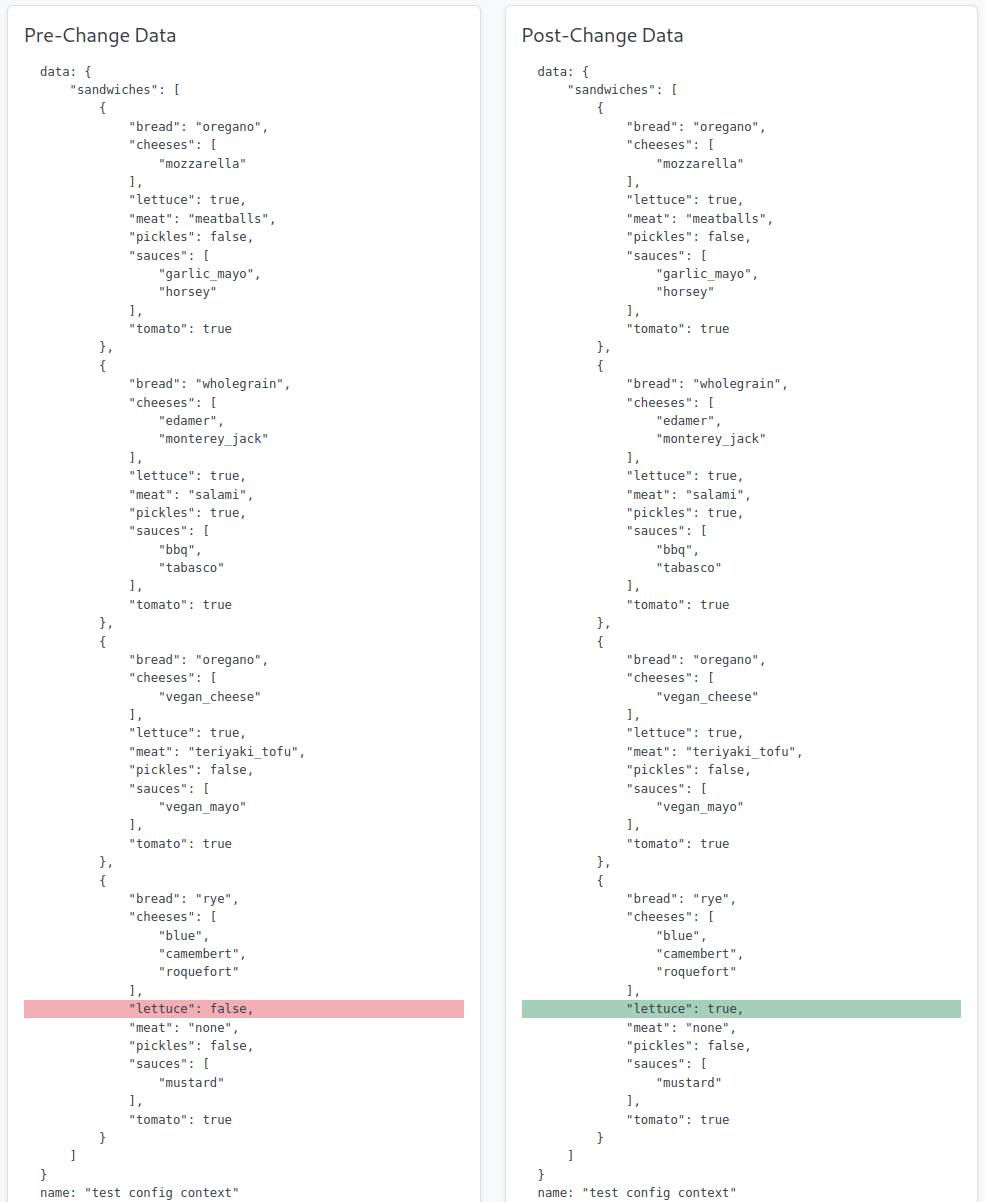 Improve diff display of configuration context changelog entries · Issue #10924 · netbox ...