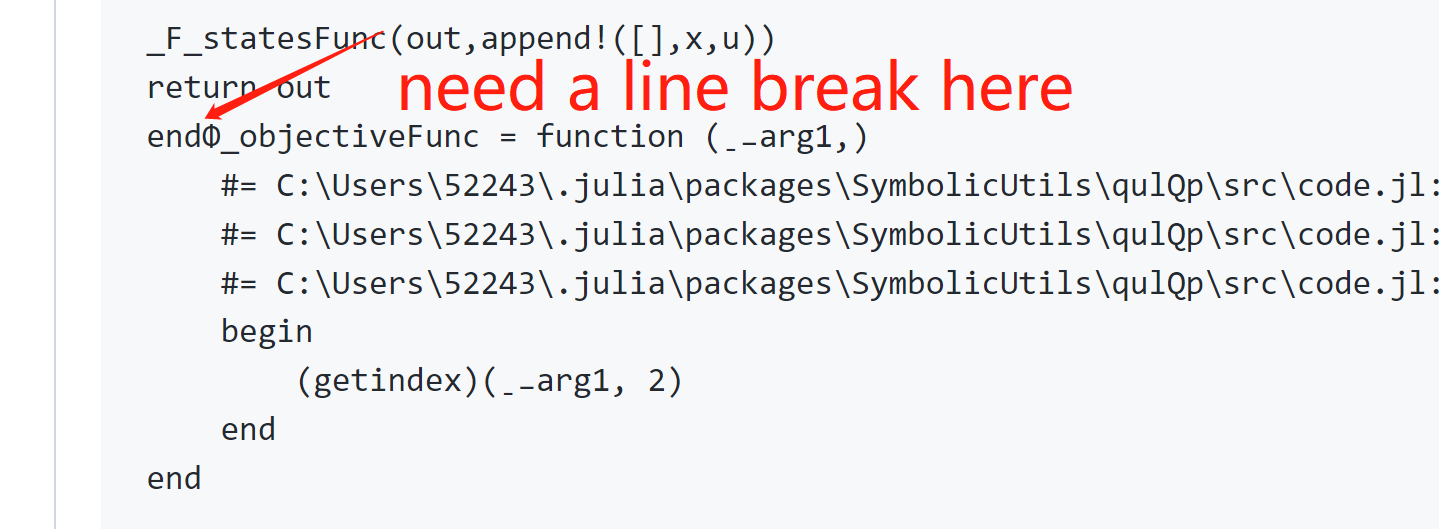 generateNLJuMPcodes Error: syntax: incomplete: "quote" at none:1 ...