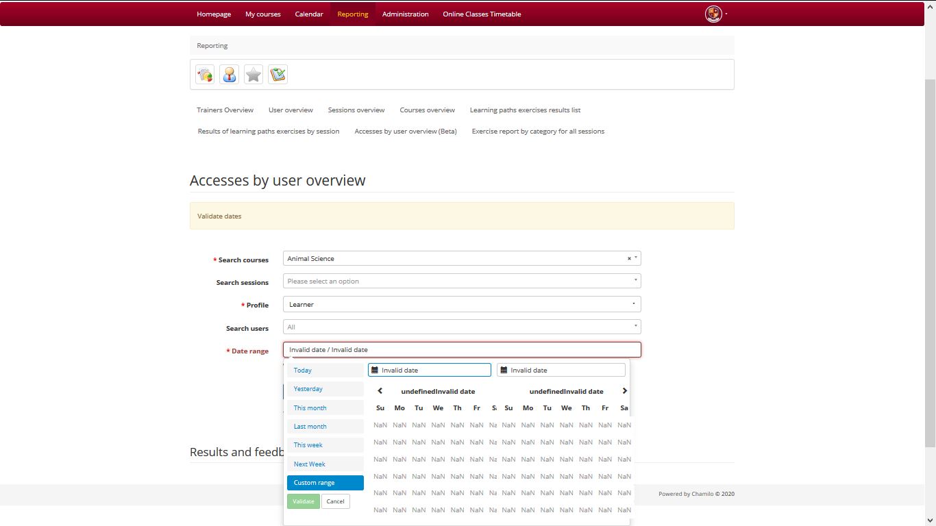 Invalid date / Invalid date · Issue #3441 · chamilo/chamilo-lms · GitHub