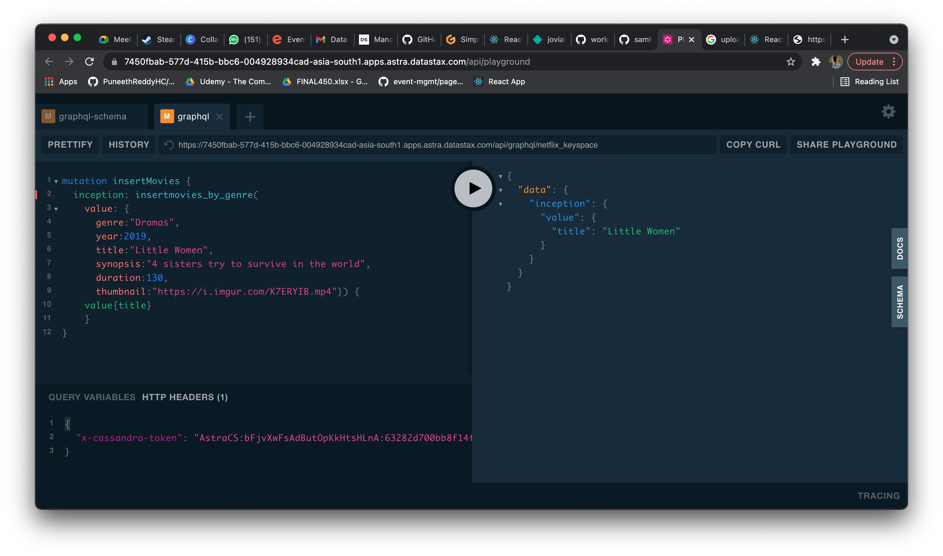 [HW] Netflix Demo - Samhita Mahadevan · Issue #223 · datastaxdevs/workshop-graphql-netflix · GitHub