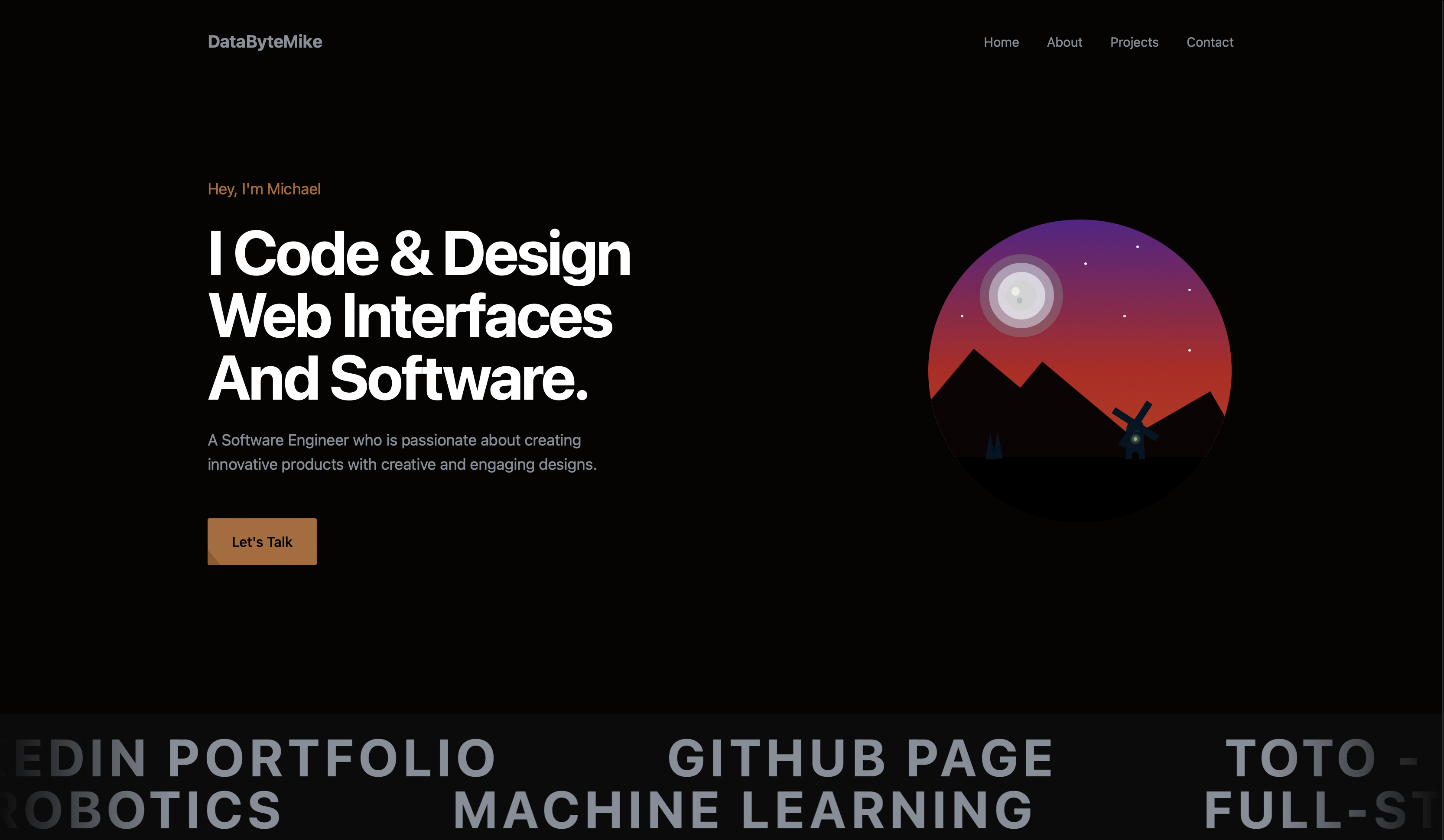 GitHub - DataByteMike/portfolio: My personal portfolio, built with Next.Js & TailwindCSS