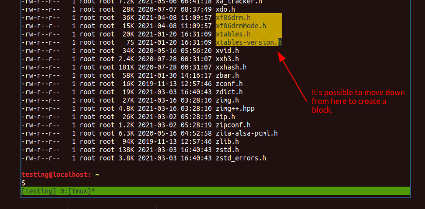 Tmux Rectangle Copy Mode Via Keyboard Broken For Eol Selection On