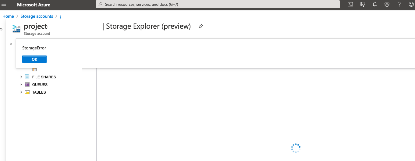 Storage explorer web version fails to load blobs and thorws unhelpful message. · Issue #3874 ...