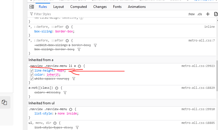 navview menu item inccorrect height · Issue #1661 · olton/metroui · GitHub