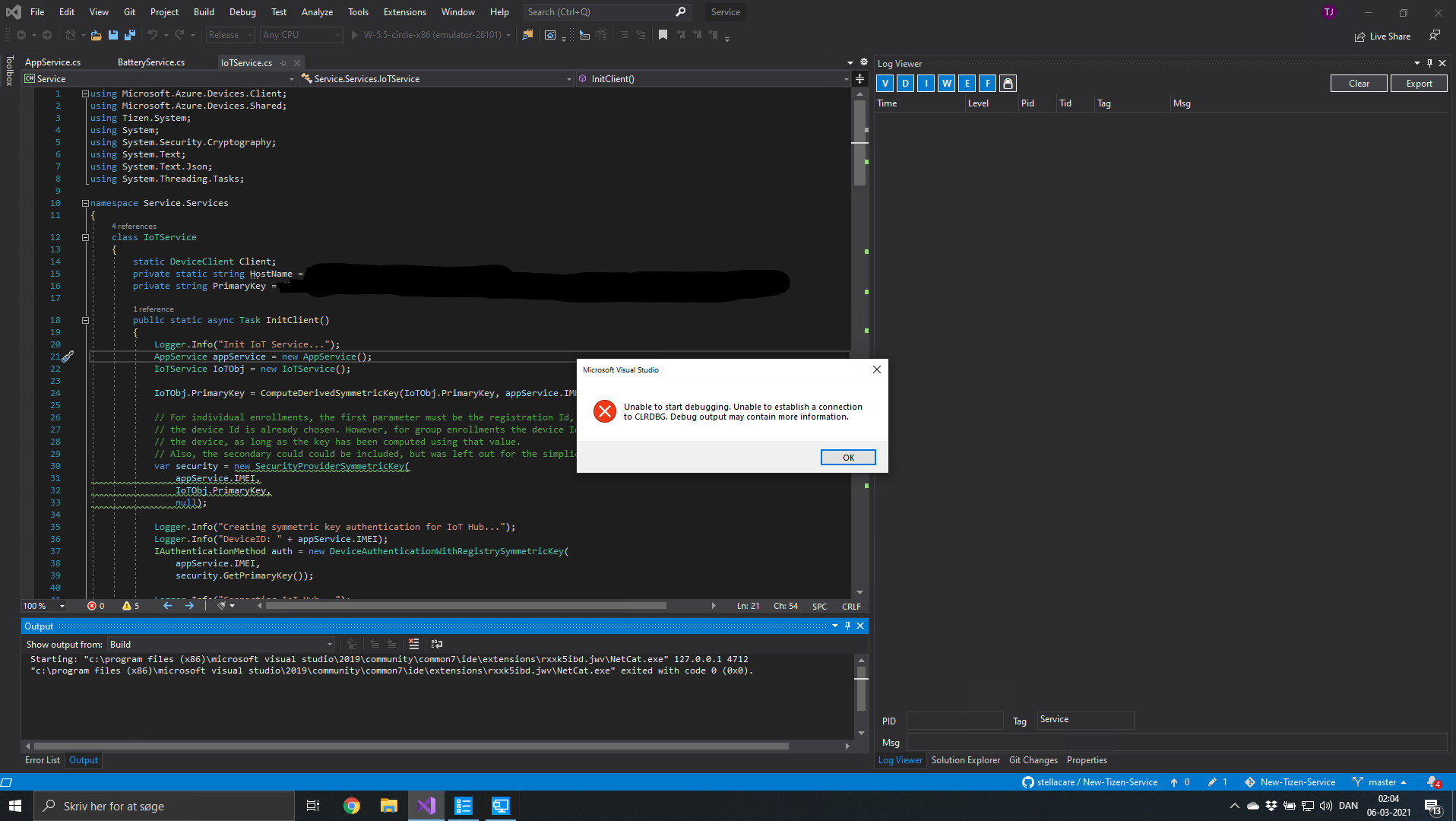 Unable to start debug, Tizen tool for Visual Studio · Issue #87 · Samsung/Tizen.NET · GitHub