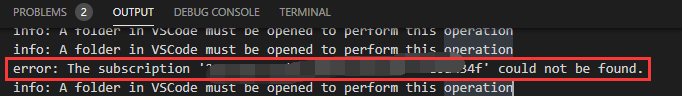vscode run machin learning experiments got error: The subscription 'xxxxx' could not be found ...