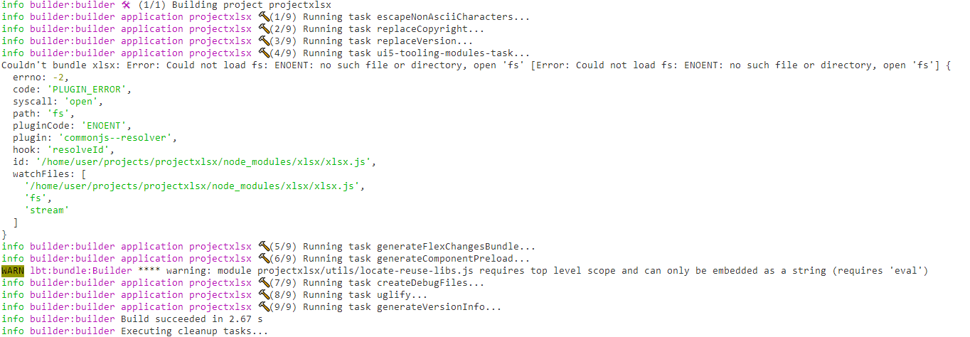 Couldn T Bundle Plugin Xlsx · Issue 628 · Sap Ui5 Tooling · Github