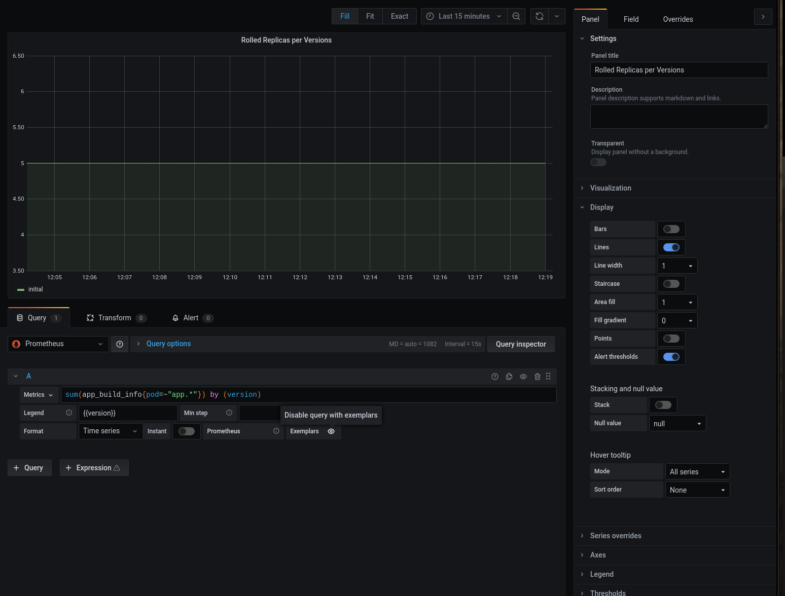 Prometheus Datasource Fails When No Exemplars Are Accessible Disable
