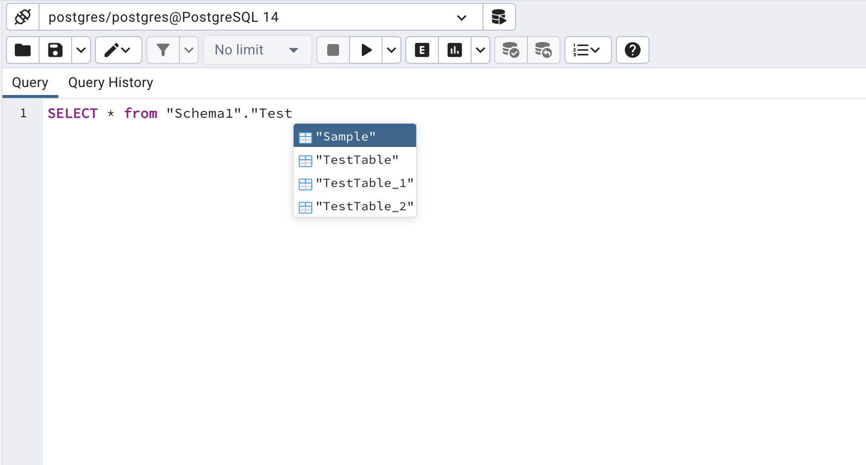 Query Tool auto-complete issue with double quotes · Issue #5551 ...
