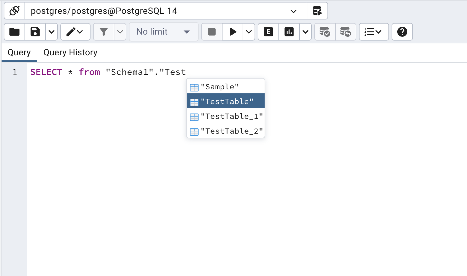 Query Tool auto-complete issue with double quotes · Issue #5551 ...