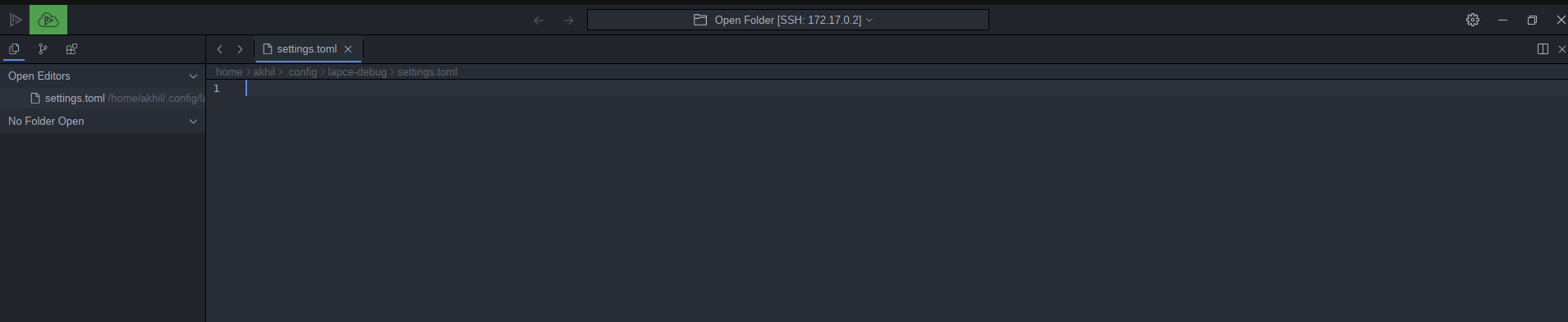 settings.toml doesn't work for remote development · Issue #2350 · lapce/lapce · GitHub