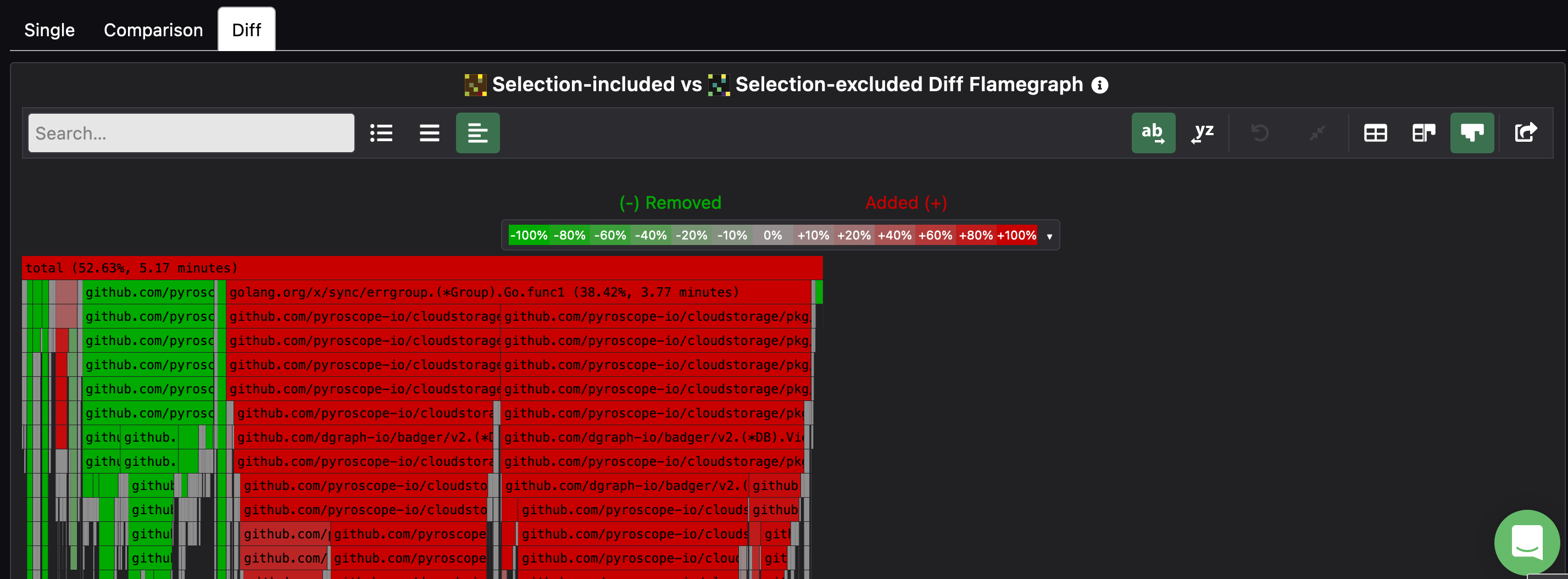 Flamegraph in exemplars page doesn't span 100% width · Issue #1724 · grafana/pyroscope · GitHub