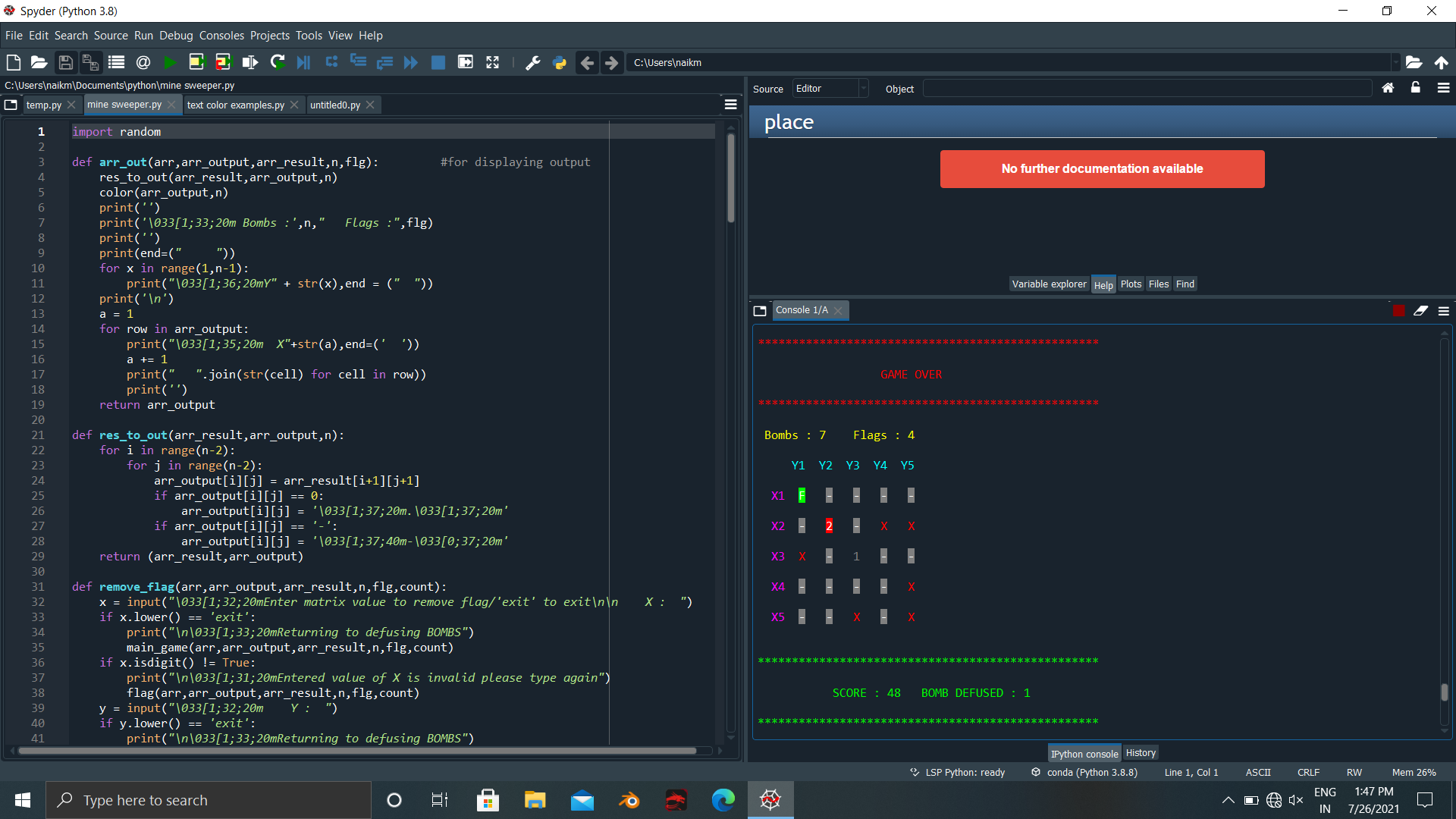 GitHub - MeehirNaik/MineSweeper_Upskill