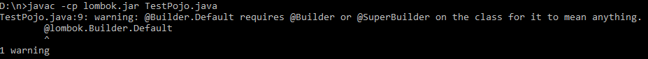 Bug Warning Java Builderdefault Requires Builder Or Superbuilder On The Class For It To