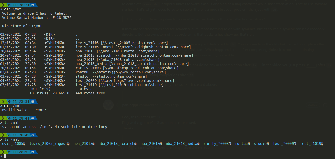 Forward slashes not recognized anymore · Issue #113 · chrisant996/clink · GitHub